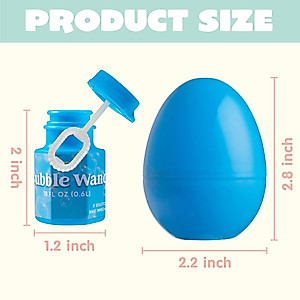 JOYIN 36 Pcs Easter Eggs Bubble Wands for Kids Prefilled Easter Eggs with Toys Inside for Basket Stuffers, Easter Children Fun, Hunt Game, Easter Décor Gifts and Party Favors