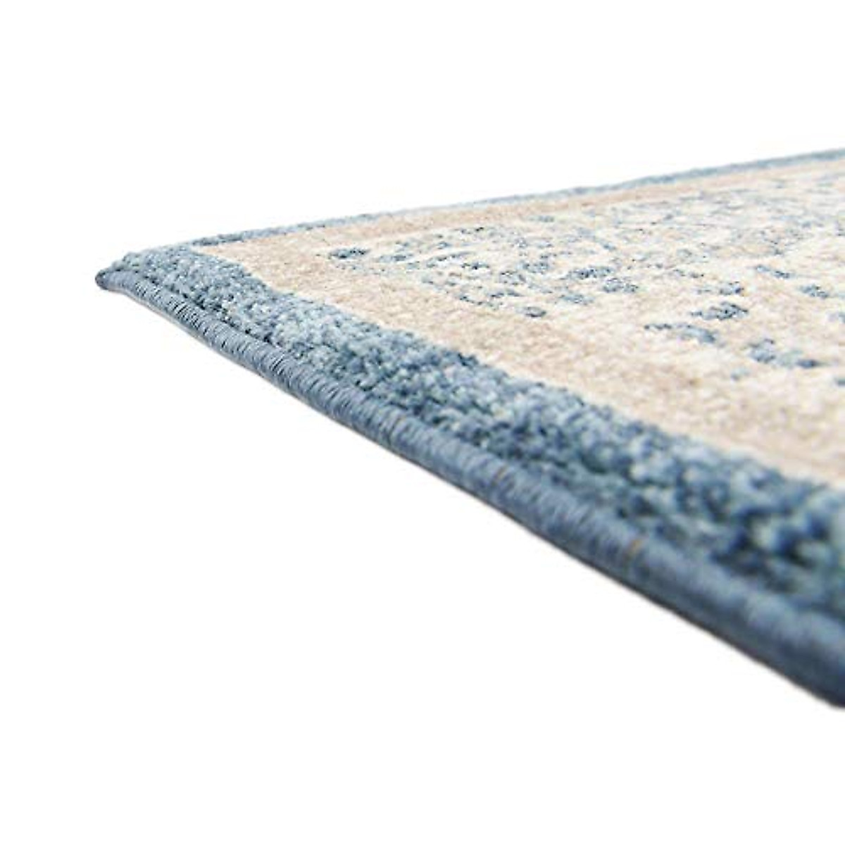 Unique Loom Salzburg Collection Classic Traditional Design Oriental Inspired with Intricate Border Area Rug, 4 ft, Blue/Beige