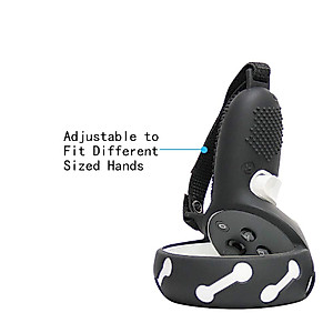 VRbrother Controller Grip Cover for Oculus Quest 2,Accurate Infrared Signal Holes Ensure That Signals are Not Lost,Anti-Throw Hand Strap Adjustable Wrist Knuckle Strapstrap,VR Cover Accessories,Black