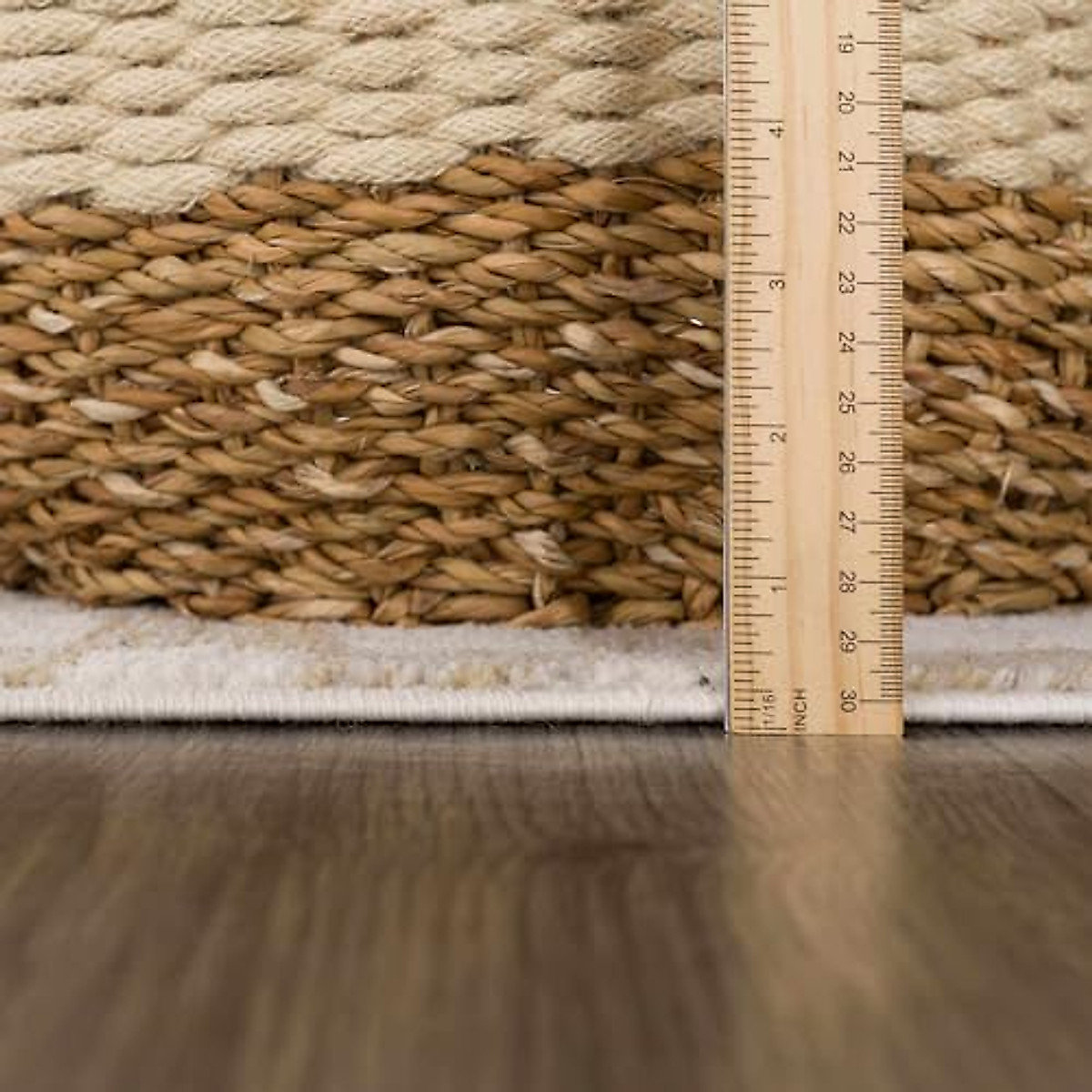 BoutiqueRugs Benjy Modern Checkered Area Rug - Contemporary Geometric Carpet for Living Room, Bedroom, Kids Room, Nursery - Cream, Gold - 5'3" x 7' (5x7 Area Rug)