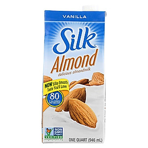 Silk Vanilla Pure Almond Milk, 32 Ounce Aseptic Pack - 6 per case.6