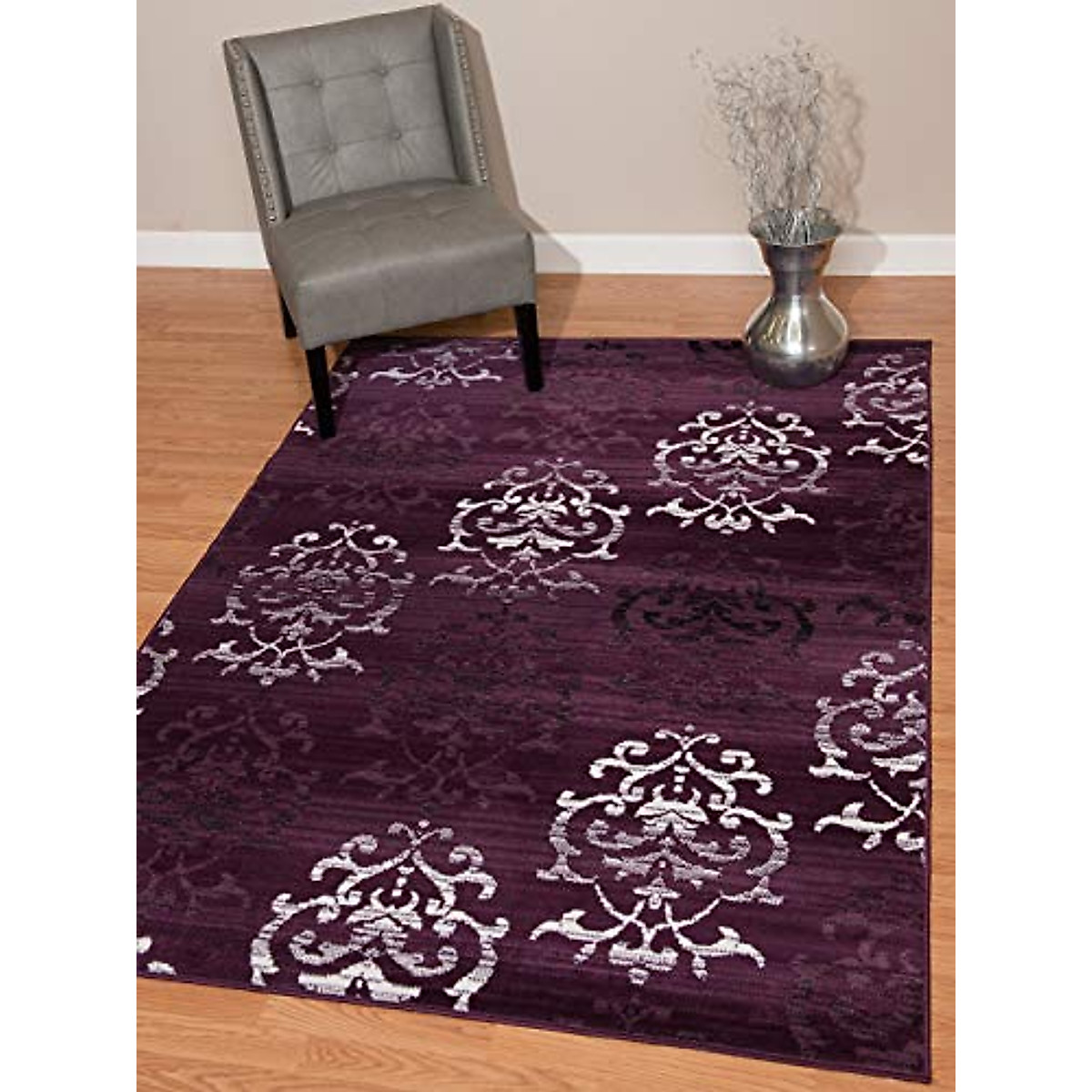 United Weavers Dallas Countess Accent Rug – Lilac, 2x3, Transitional Indoor Area Rug with Abstract Medallion Pattern, Jute Backing