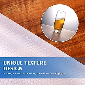 Shelf Liner Kitchen Cabinet Liners: 2 Pack 17 x 79 Inches Non-Adhesive Washable Oil-Proof Non-Slip Drawer Liner for Refrigerator and Shelves Clear Plastic Shelf Paper for Kitchen Cabinets Adhesive