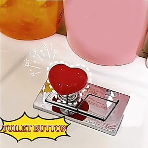 Love Ceramic Toilet Button can be Pasted,2024 New Toilet Button Pusher Helper,Toilet Tank Buttons,Toilet Buttons Flushing Toilet Button Home Toilet Tank Switches Water Tank Fittings (red-2pcs)