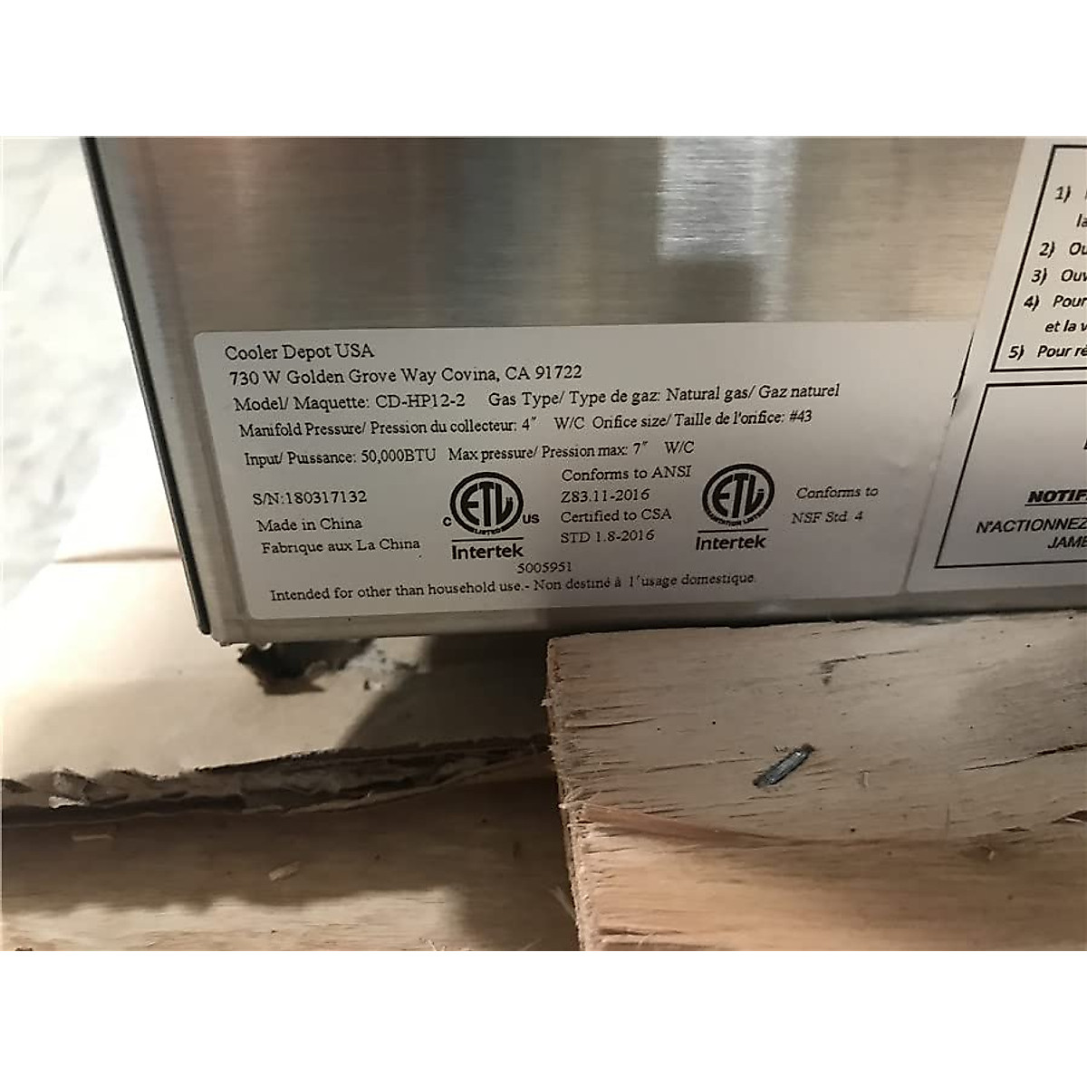 NSF Commercial Natural Gas Range/Hot Plate (2 Burner)