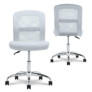 Serta Essentials Computer Chair, Blue Sky Faux Leather and Mesh