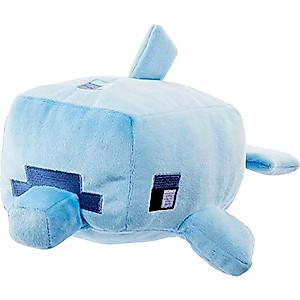 Mattel Minecraft Basic Plush Dolphin Soft Doll, Video Game-Inspired Collectible Toy for Kids & Fans Ages 3 Years Old & Up