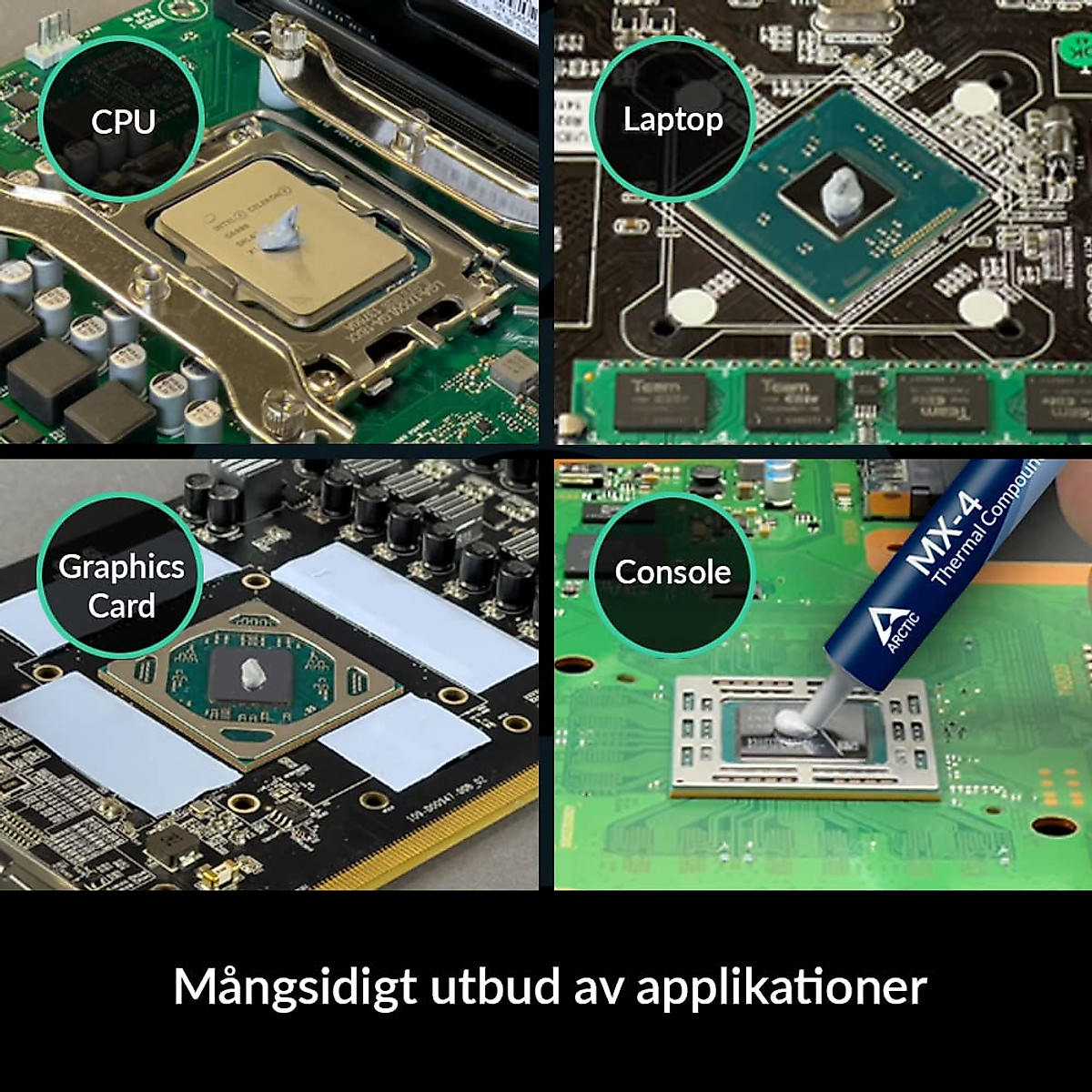 ARCTIC MX-4 (4 g) - Premium Performance Thermal Paste for All Processors (CPU, GPU - PC), Very high Thermal Conductivity, Long Durability, Safe Application, Non-Conductive, CPU Thermal Paste