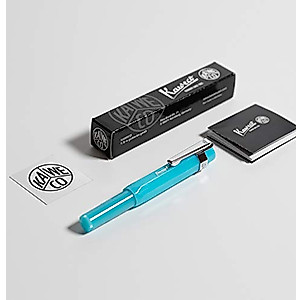 Kaweco Frosted Sport Fountain Pen Light Blueberry, Fine Nib with Kaweco Sport Octagonal Clip Chrome (2019 Novelty)