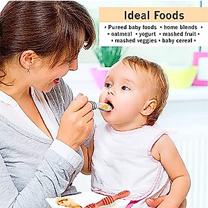 JuLe Self Feeding Baby Spoon Set (NEW Pre-Stage 1 + Stage 1) Silicon, Infant, Toddler, Weaning (Navy/Dusk, Set of 4)