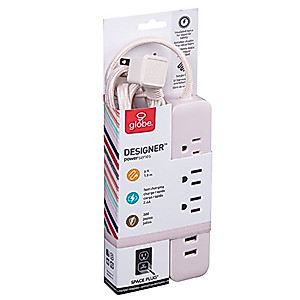 Globe Electric - 78257 Designer Series Power Strip, Rose 3 Outlet