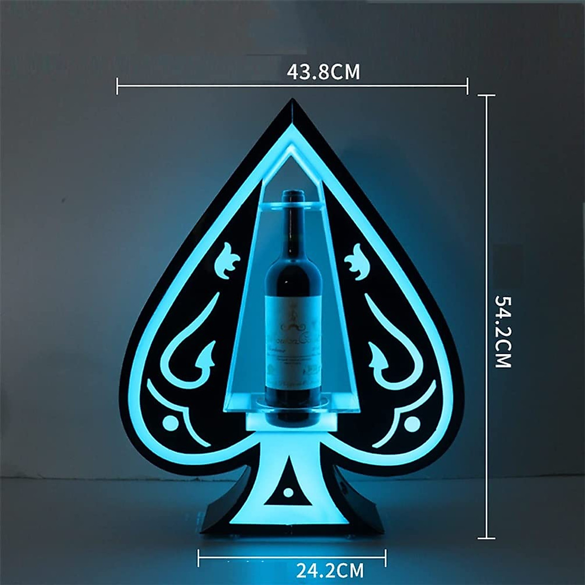 TCXSSL Rechargeable Led Luminous Champagne Cocktail Holder Ace of Spade Wine Rack Bottle Display Nightclub Home Decoration (Color : A)