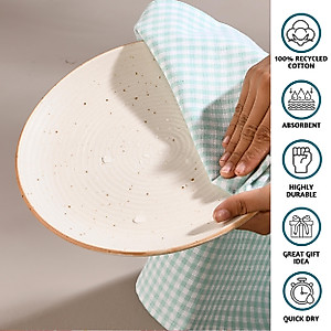 Folkulture Kitchen Towels with Hanging Loop, Set of 4, 100% Recycled Cotton Spring Dish Towels for Drying Dishes, 28"x20" Tea Towels or Decorative Kitchen Hand Towels for Farmhouse Décor (Fruity)