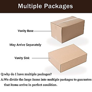 Ymlpre Floating Bathroom Vanity 36 Inch, Wall Mounted Bathroom Cabinet Sink Combo Set with 2 Doors, Ceramic Basin Sink Float Mounting Bathroom Vanity Cabinet for Washroom, 36 Inch Light Oak