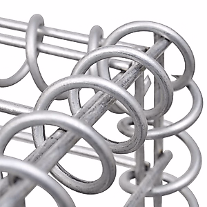 loibinfen Fence Panel Outdoor Privacy Fence Screen Gabion Basket for Retaining Wall Block Gabion Cages Outdoor Decorative Fences Fencing for Yard, Silver Galvanized Steel 39.4"x19.7"x19.7"