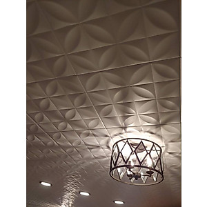 A La Maison Ceilings R103 Perceptions Foam Glue-up Ceiling Tile (256 sq. ft./Covers), Pack of 96, Plain White