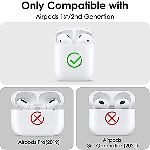 Filoto Airpods Case, Cute Apple Airpod 2nd 1st Generation Cover for Women Girls, Silicone Protective Airpods 2/1 Case with Bling Bracelet Keychain (Bling Pink)