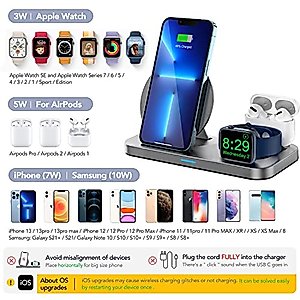 [2023 New] 3 in 1 Wireless Charging Station for Apple Multiple Devices, Foldable Charger Stand for iWatch Series 8/7/6/SE/5/4/3/2, Charging Dock Stand for iPhone AirPods Pro 3/2/1 with 18W Adapter