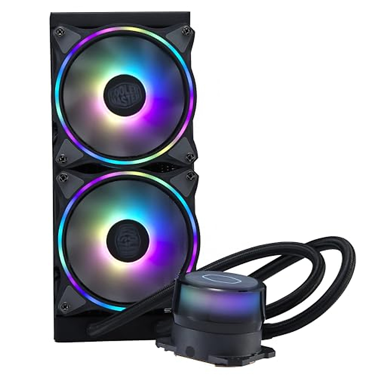 Cooler Master MasterLiquid ML240 Illusion CPU Liquid Cooler - AIO Water Cooling System, 3rd Gen Pump, 2 x 120mm ARGB Halo Fans, 240mm Radiator, ARGB Controller Included - AMD and Intel Compatible
