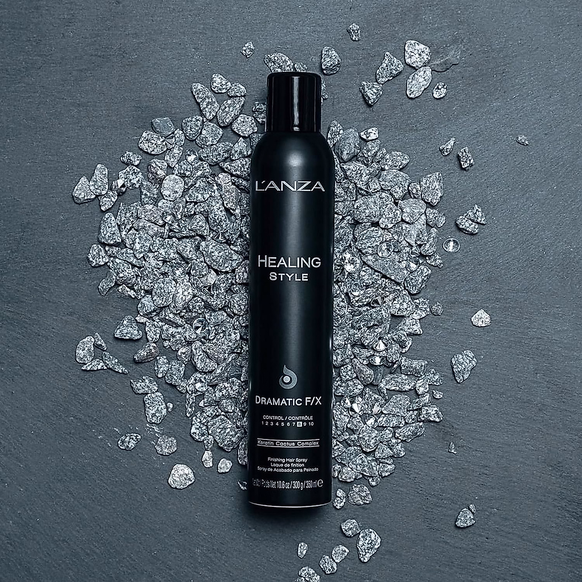 L'ANZA Healing Style Dramatic F/X Hair Spray with Strong Hold Effect, Eliminates Frizz, Nourishes, and Restructures the Hair While Styling, With UV and Heat Protection to Prevent Damage (10.6 Ounces)