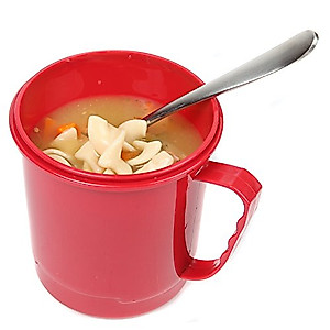 Home-X - Microwave Soup Mug Set with Secure Snap Close Vented Lids, 22 oz Mugs Allow You to Heat and Eat Soups, Noodles, Hot Cereal and More in a Single Container, Set of 3, Red, Blue and Purple