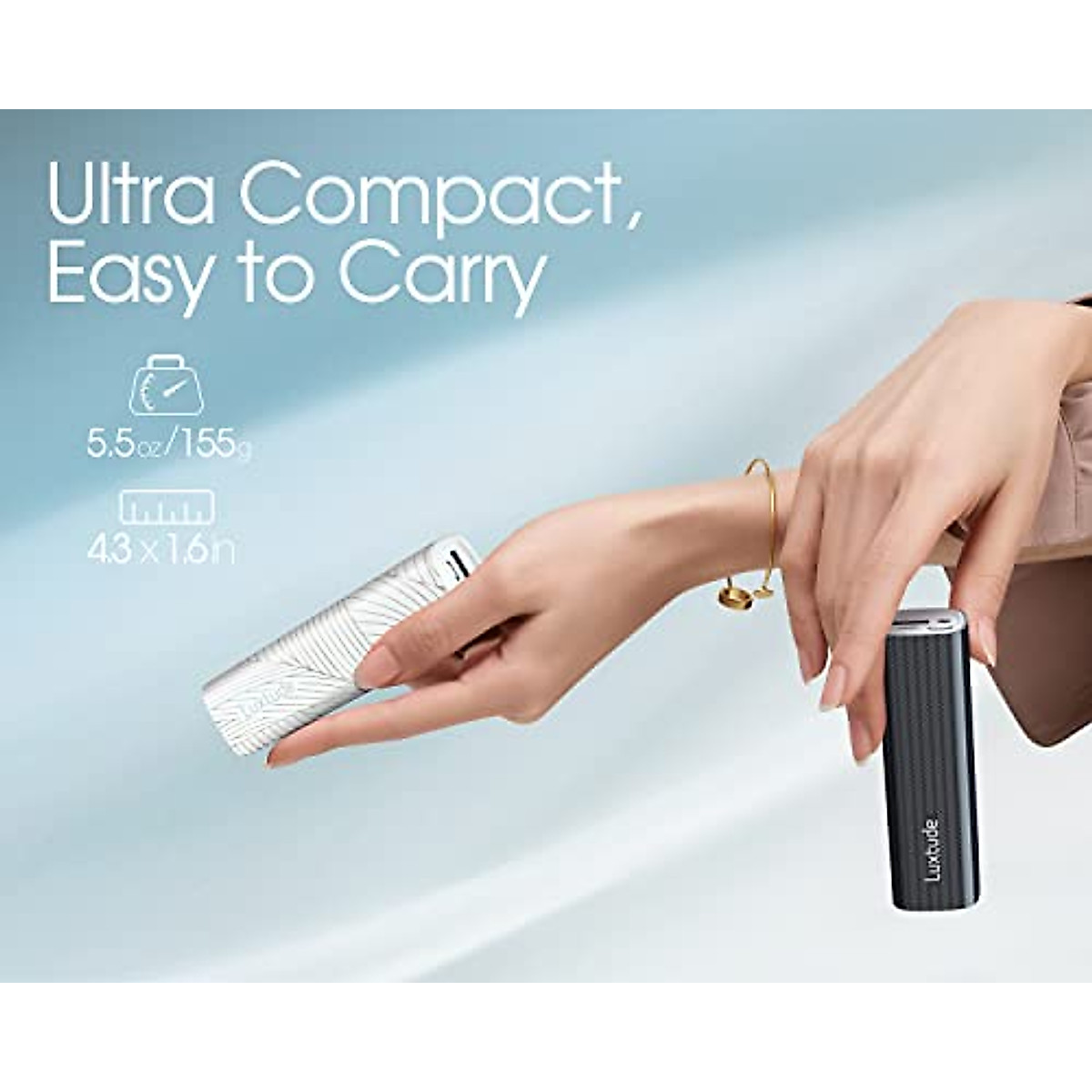 Luxtude 10000mAh Small Portable Charger with Flashlight, Mini & Lightweight Power Bank, Compact External Battery Pack Lipstick Portable Phone Charger for iPhone, Android, Samsung, etc (2 Pack 5000mAh)