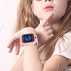 Smart Watch Phone, Waterproof HD Touchscreen Camera Flashlight Music Player with SOS Alarm, Digital Watches for Teens Students Ages 5 to 12, Support Turn Off The Watch Remotely (Pink)