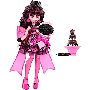 Monster High Monster Ball Doll, Draculaura in Party Dress with Themed Accessories Including Chocolate Fountain