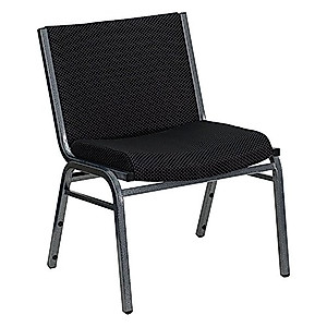 Flash Furniture 2 Pack HERCULES Series Big & Tall 1000 lb. Rated Black Fabric Stack Chair