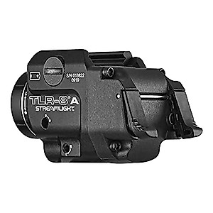 Streamlight 69414 TLR-8A Flex 500-Lumen Low Profile Pistol Light with Integrated Red Laser for Select Handguns, Includes Rear Switch Options, Mounting Kit, and Keys, Black
