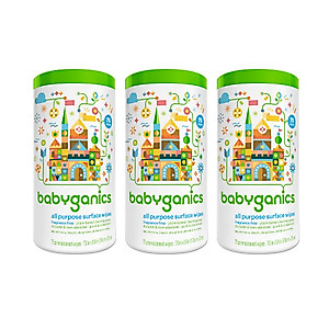BabyGanics All-Purpose Surface Wipes, Unscented, 75 Count (Pack of 3)