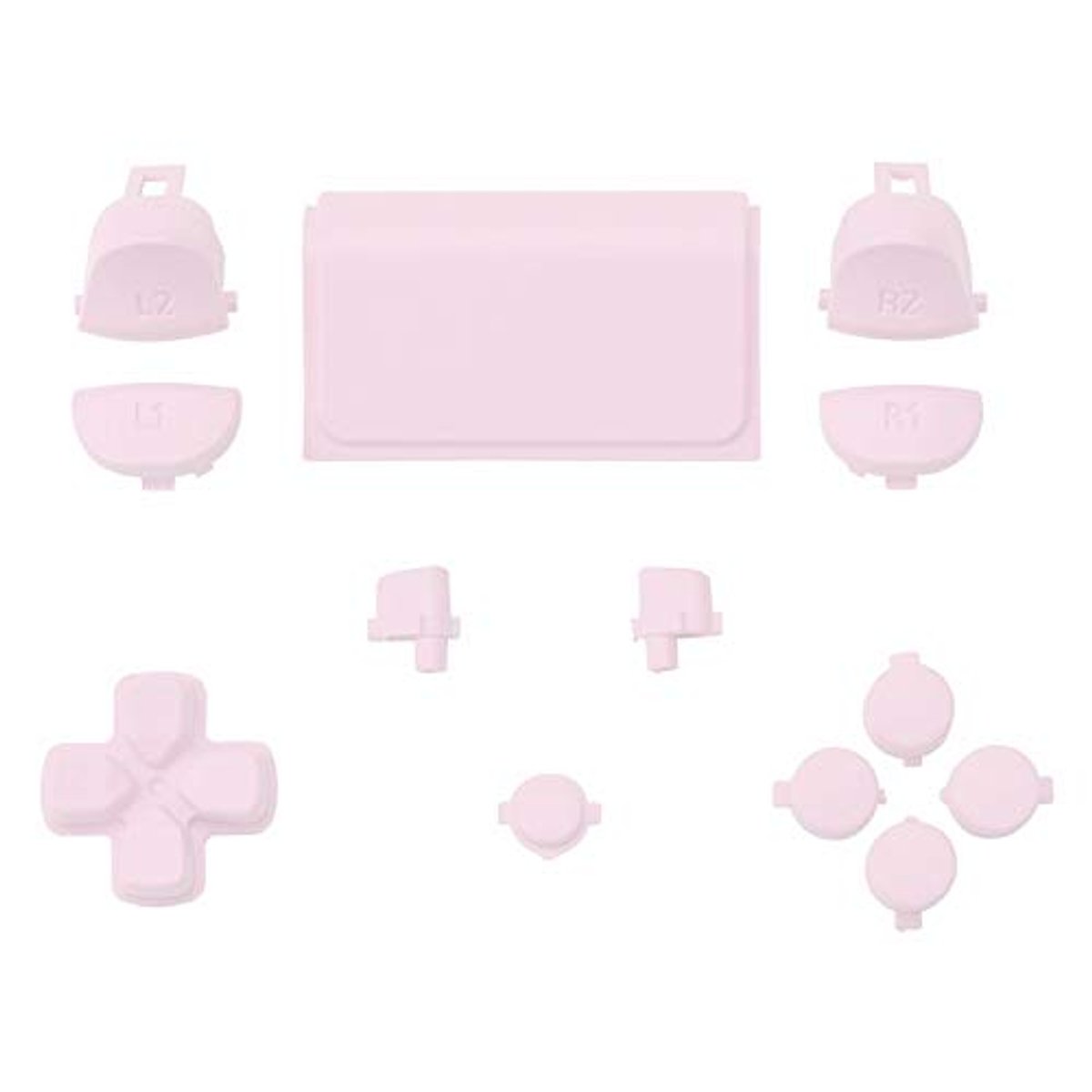 eXtremeRate Replacement D-pad R1 L1 R2 L2 Triggers Touchpad Action Home Share Options Buttons for p s 4 Controller, Cherry Blossoms Pink Full Set Buttons Repair Kit for p s 4 Slim Pro Controller