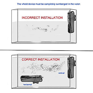 MUZIBAMA U-V Filter Green Water Killing Machine Pump for Up to 100 Gallon Aquarium Fish Tank Submersible Water Pump with Bubble Function 110V 9W 200GPH