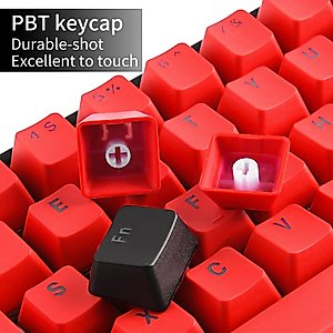 Guffercty kred Sk61 60% Mechanical Keyboard Linear Red Switch Hot Swappable 60 Percent RGB Wired Gaming Keyboard with Backlit PBT Keycaps Type-C for Win/PC/Mac (Gateron Optical Red, Milan)