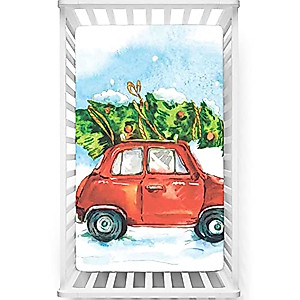 Cars Themed Fitted Crib Sheet,Standard Crib Mattress Fitted Sheet Soft and Breathable Bed Sheets -Baby Sheet for Boys Girls,52 x 28 Inch,Multicolor