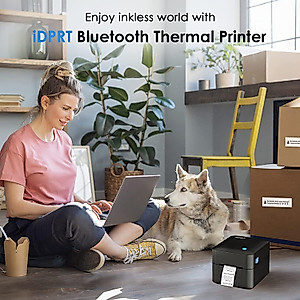 iDPRT Bluetooth Thermal Label Printer Super Quick Address Label Printer, 1"-3.15" Width Wireless Label Maker with APP for Barcode, Address, Mailing etc, Support Windows, Mac, iOS& Android