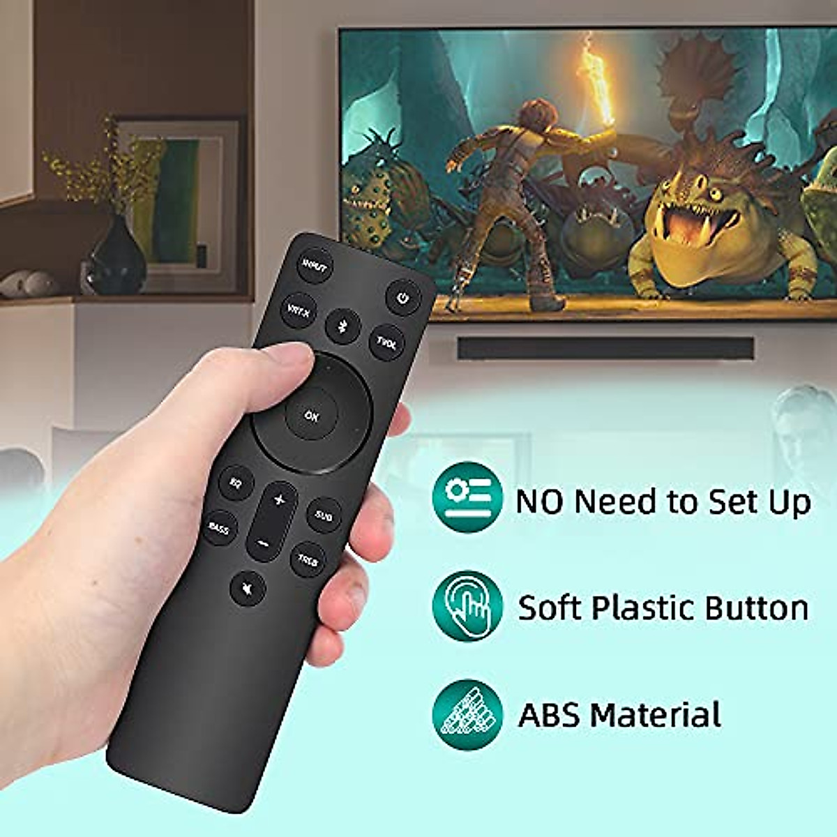 Semote Remote Controller fit for Vizio 2.1 5.1 Home Theater Sound Bar and Vizio Channel Soundbar System, for Vizio M V P Series Home Audio Sound System with Subwoofer