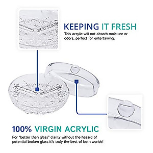 Huang Acrylic 3-Section Divided Serving Dishes with Lid | Round Snack and Condiment Tray with Cover | Multifunctional Party Snack Tray for Nuts, Candies, Fruit, and Veggies