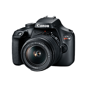 Canon EOS Rebel T100 / 4000D DSLR Camera with 18-55mm Lens, 4K Monitor, Mic, Headphones, 2 x 64GB Card, Filter Kit, Case, Photo Software, 3 x LPE10 Battery + More (Renewed)