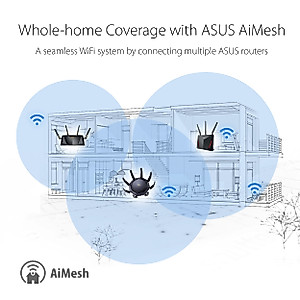 ASUS RT-AX89X (AX6000) Dual Band 12-stream WiFi 6 Extendable Router, Dual 10G Ports, Gaming Port, Mobile Game Mode, Subscription-free Network Security, Instant Guard, VPN, AiMesh Compatible