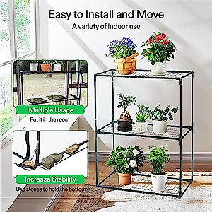 VIVOSUN Transparent 57 x 29 x 77-Inch Mini Walk-in Green House with Windows and Anchors, Plant Garden Hot House