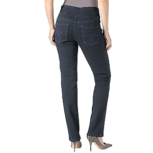 JAG Jeans Women's Peri Mid Rise Straight Leg Pull-On Jeans, After Midnight, 0 Petite