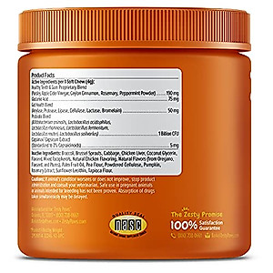 Zesty Paws Chew No Poo Bites - Coprophagia Stool Eating Deterrent for Dogs Deter Stop Dog from Eating Feces Probiotic Digestive Enzymes Breath Freshener - Chicken Flavor, 90 Soft Chews