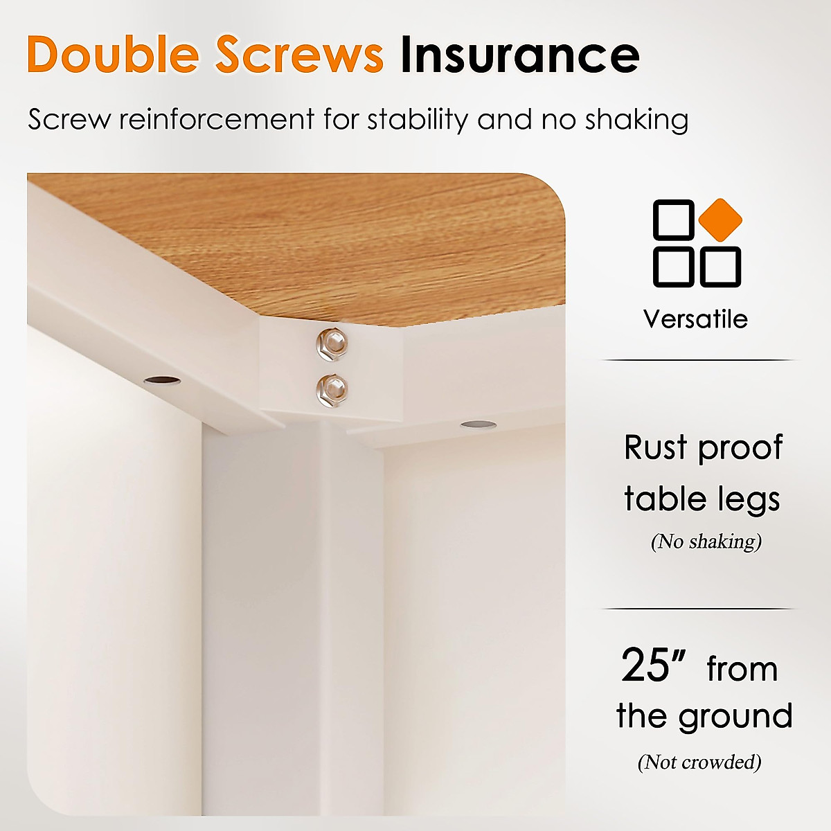 DlandHome 63 inches X-Large Computer Desk, Composite Wood Board, Decent and Steady Home Office Desk/Workstation/Table, BS1-160TW Teak and White Legs, 1 Pack