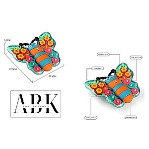 ABK Transparent Toy Car - with visible colored moving Gear System, Light and Sound Transparent Electric Car Toy Light Music LED Light Effects (Butterfly Car)