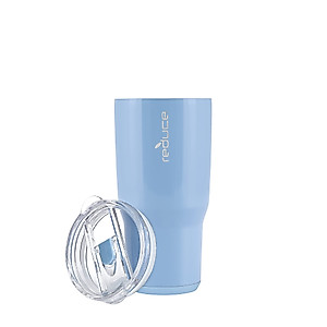 REDUCE Cold1 34 oz Tumbler with Lid and Straw- Vacuum Insulated Stainless Steel Water Bottle for Home, Office or Car; Reusable Cup with Leakproof Flip Lid, Keeps Drinks Ice Cold All Day- Matte Phantom