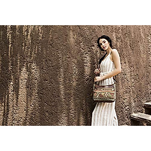 Myra Bag Luguni Upcycled Canvas & Leather Shoulder Bag S-1610