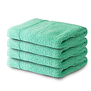 Alspin Cotton Bath Towels 6 Pack Cotton Towels,Teal Color ,24 x 48 Inches Towel for Pool, Spa, and Gym Lightweight and Highly Absorbent Swift Drying Towels