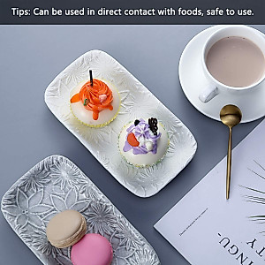 Emibele Ceramic Jewelry Tray, Bathroom Kitchen Vanity Decorative Trinket Tray Ring Dish for Earrings Rings Watch Keys, Ceramic Dessert Plate, White