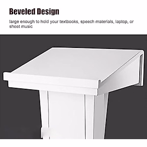 Metal Podium Floor-Standing Lecterns Simple Elegant Podium Stand with Storage Space Pulpits with Tilting Top Shelf Lecterns